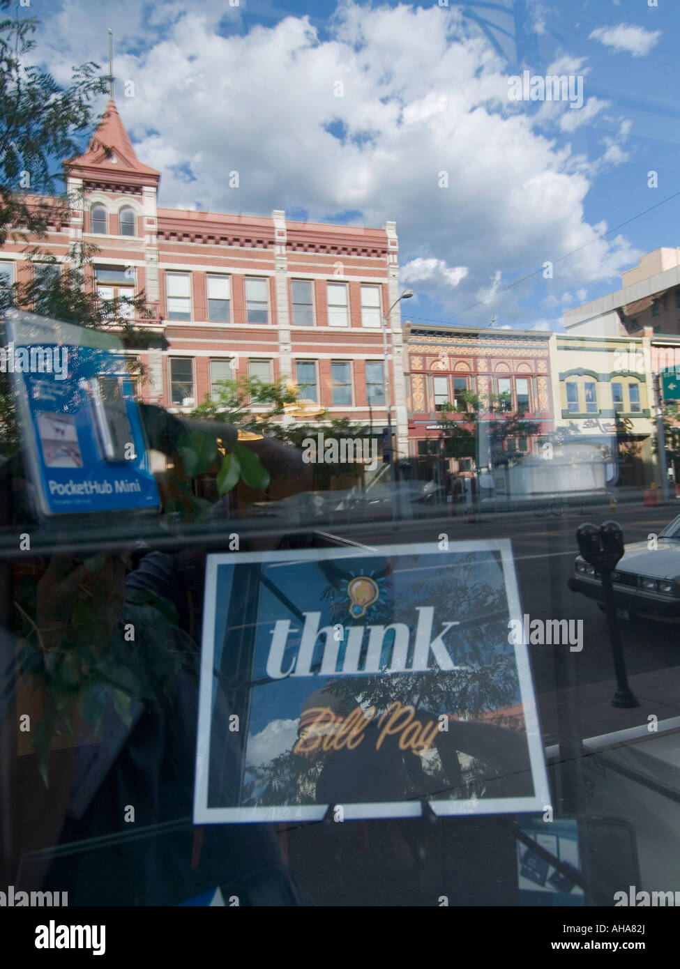 Reflections in storefront windows Stock Photo - Alamy