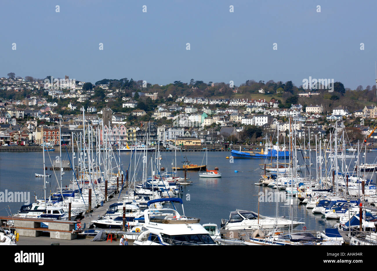 View across the Dart estuary of Dartmouth Stock Photo - Alamy