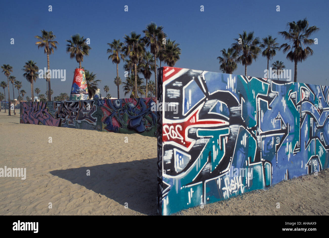 Graffiti Wall Venice Beach Los Angeles County California United States ...