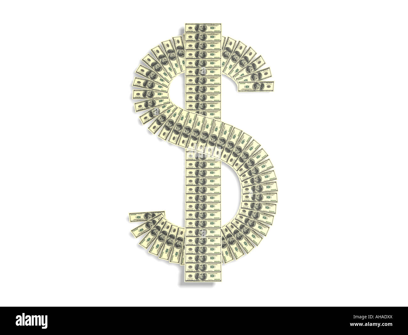 3D dollar sign painted into dollars note Stock Photo - Alamy