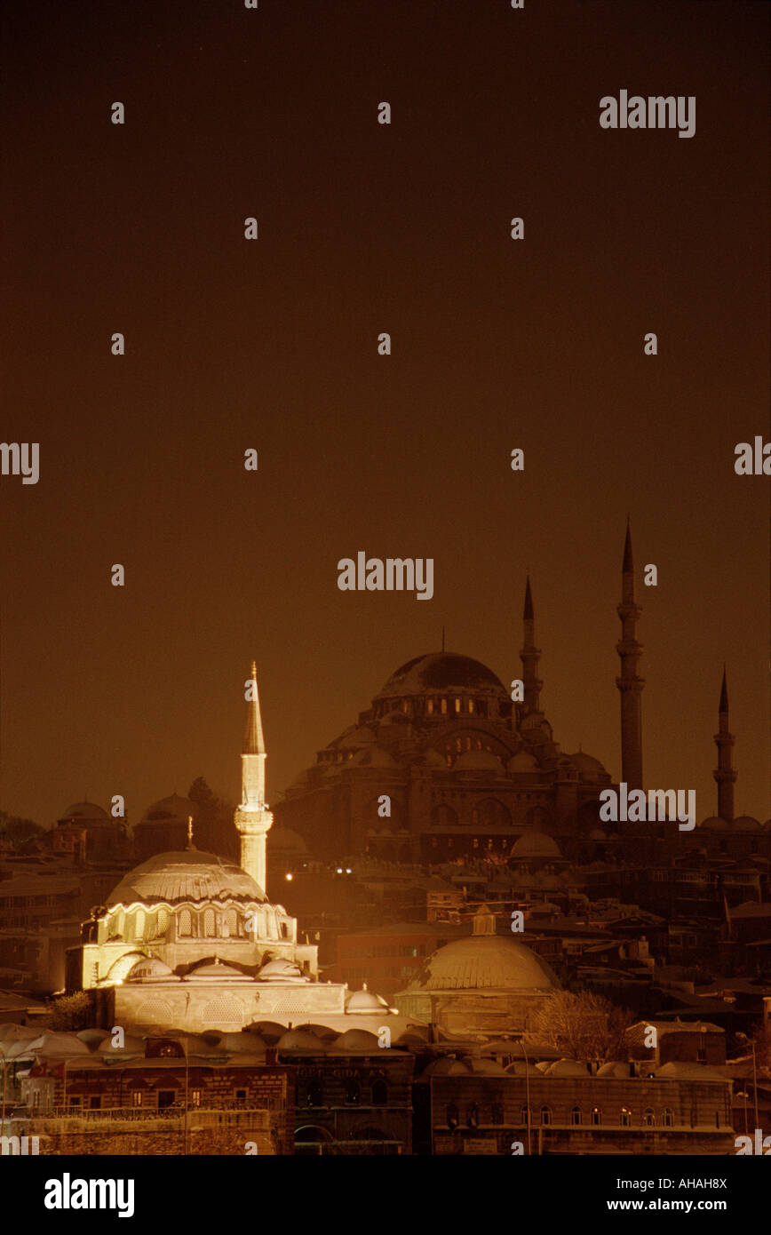 Istanbul Mosques at Night Stock Photo - Alamy