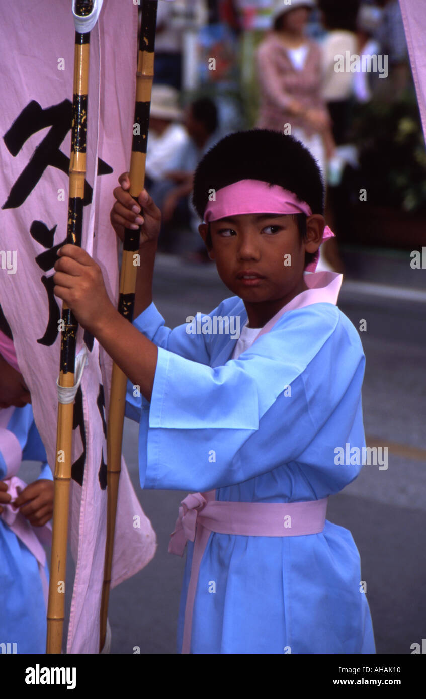 Okinawan boy at Eisa Festival in Naha Stock Photo - Alamy