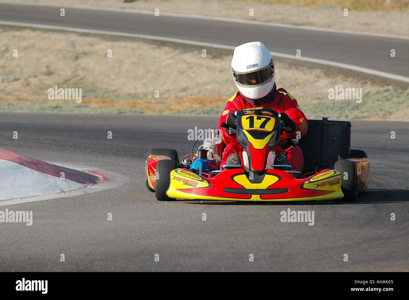 A shifter kart racer negotiates a turn at over 2g s Stock Photo - Alamy