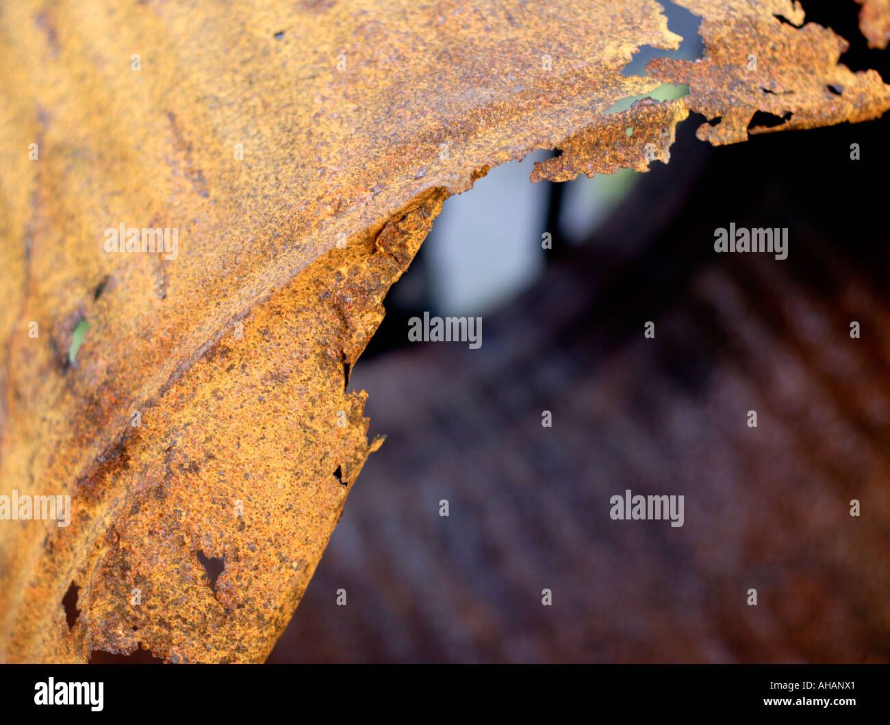 Detail of rusting iron bin Stock Photo - Alamy