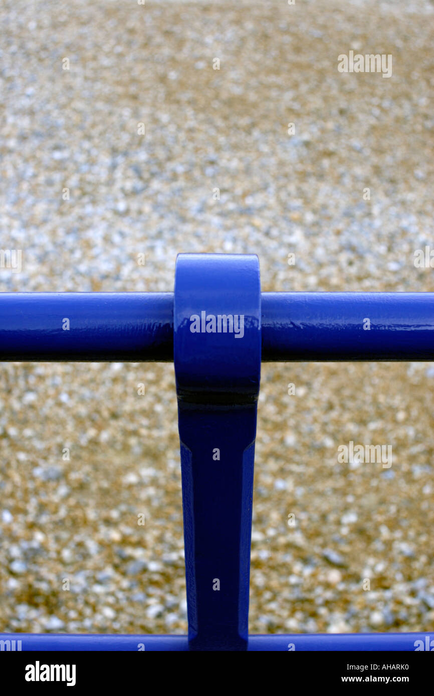 Blue painted metal railing detail Stock Photo - Alamy