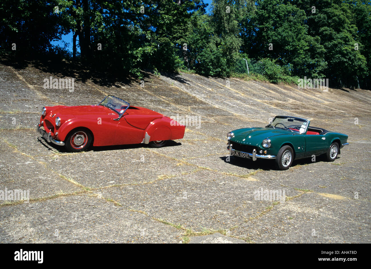 Triumph TR2 and Spitfire Stock Photo - Alamy