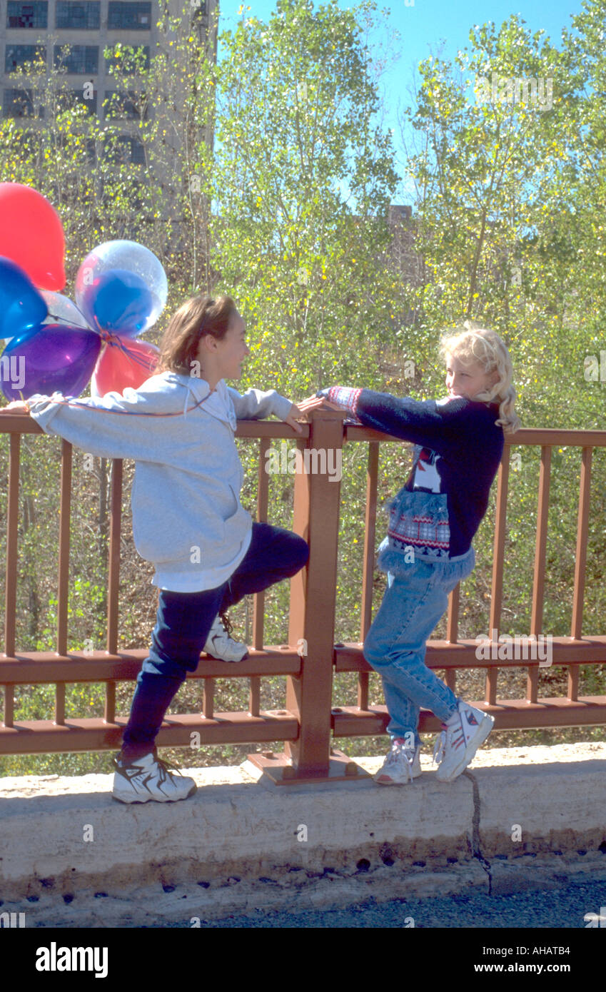 Two friends talking on bridge hi-res stock photography and images - Alamy
