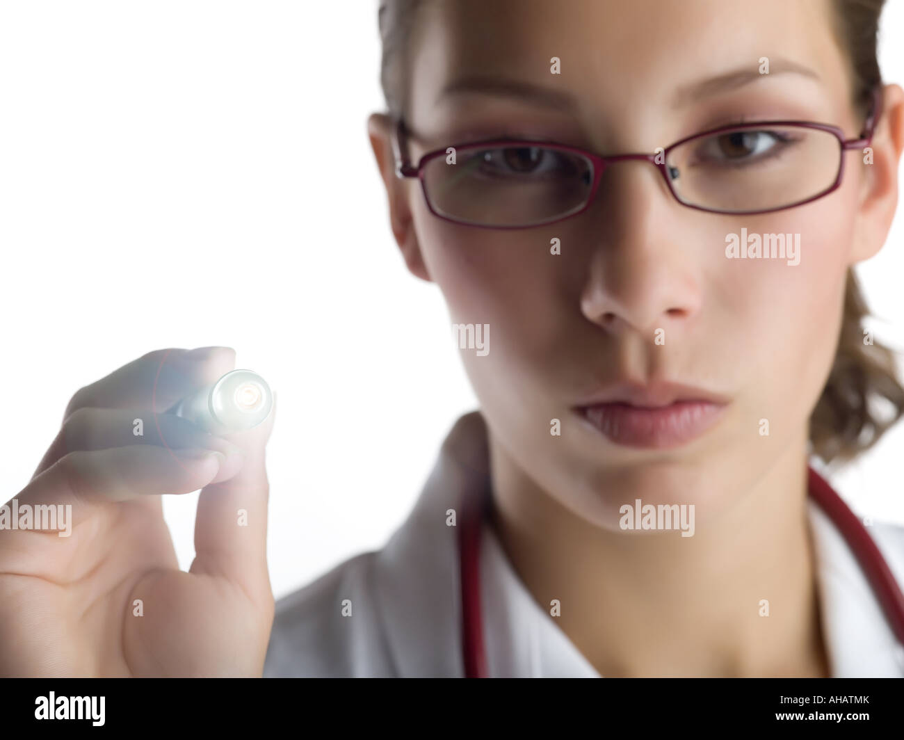 Female doctor with light Stock Photo - Alamy