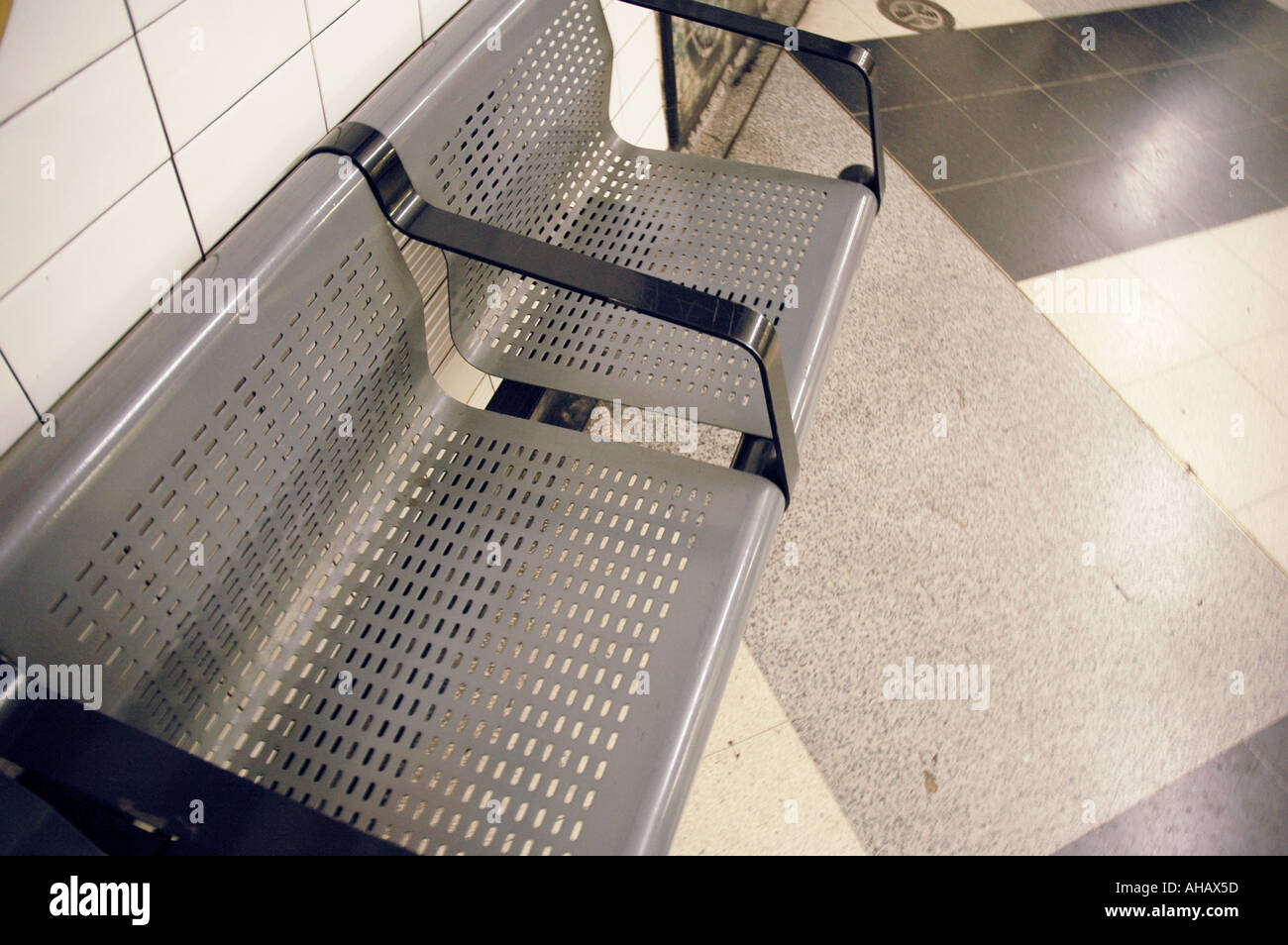 Seats in London underground tube Stock Photo - Alamy