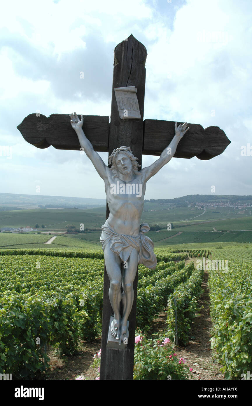 Religious cross in Champagne region of France Stock Photo - Alamy