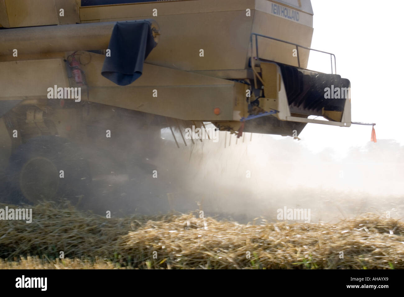 Straw chopper hood combine harvester Wiltshire England UK Stock Photo ...