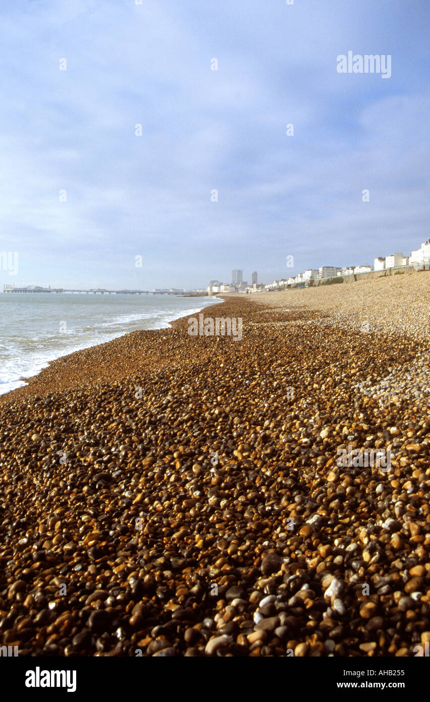 View along Kemp Town beach Brighton Sussex UK Stock Photo - Alamy