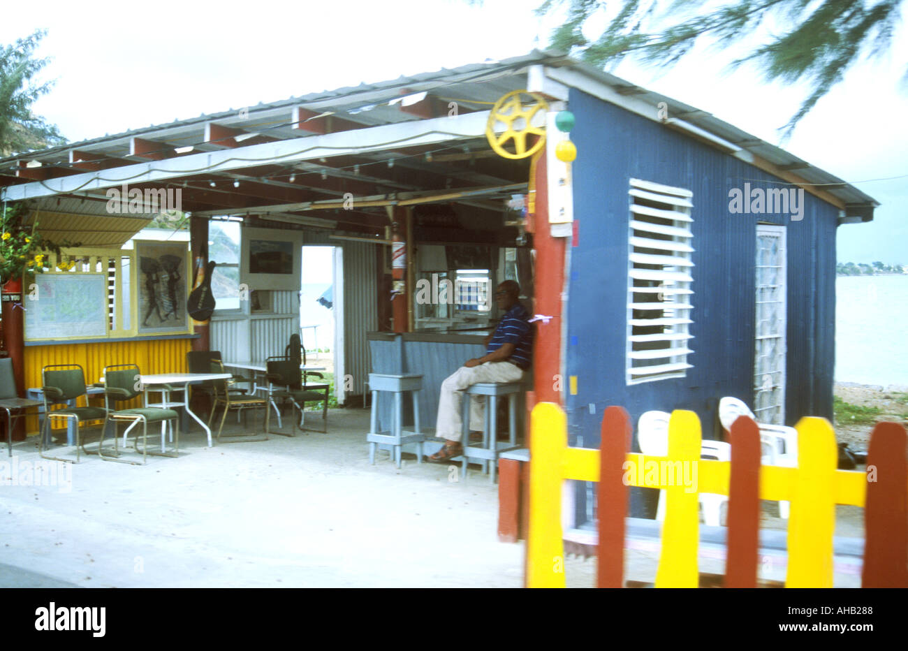 Roadside bar on Antigua island Caribbean Stock Photo - Alamy