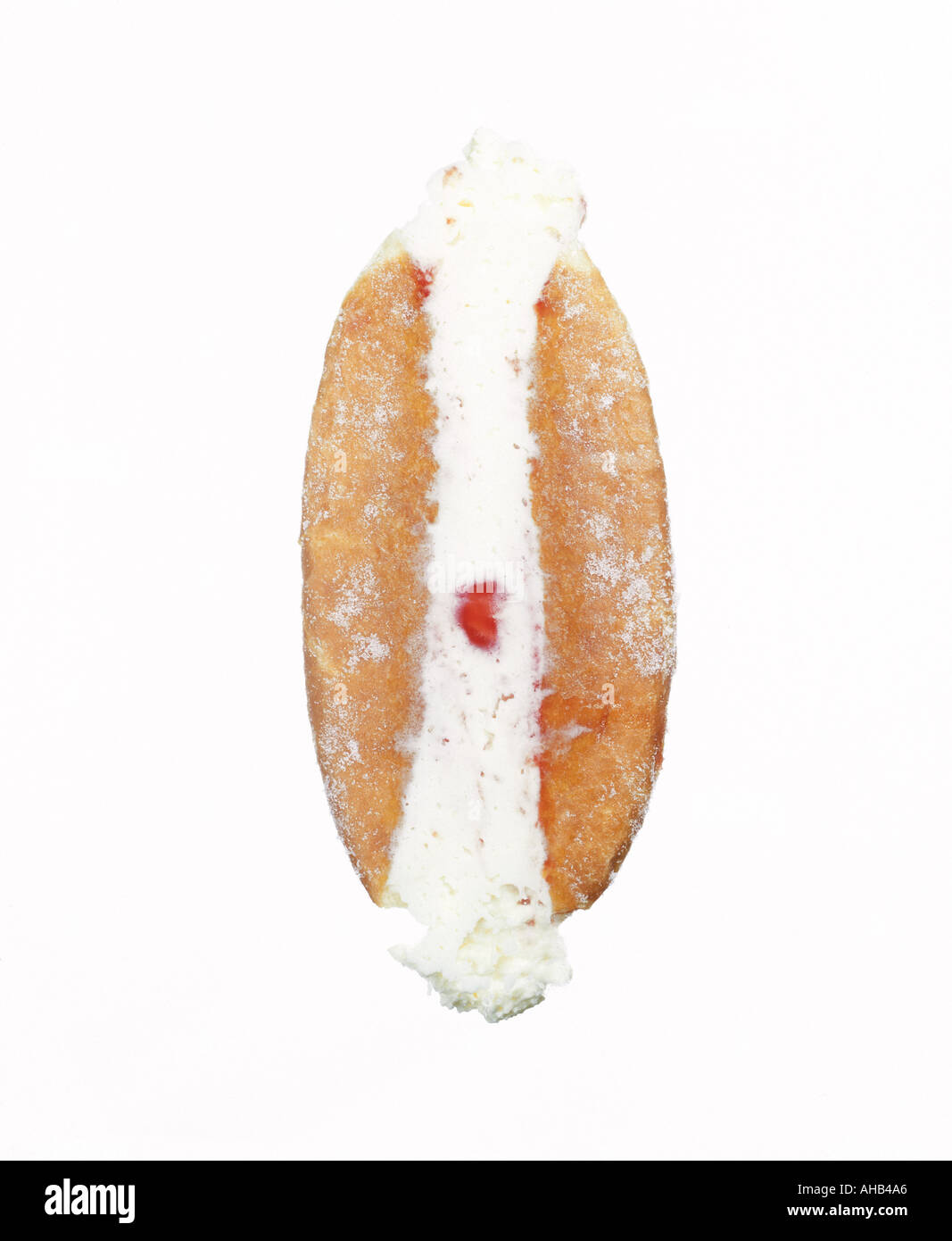 squashed sugary doughnut with cream Stock Photo - Alamy