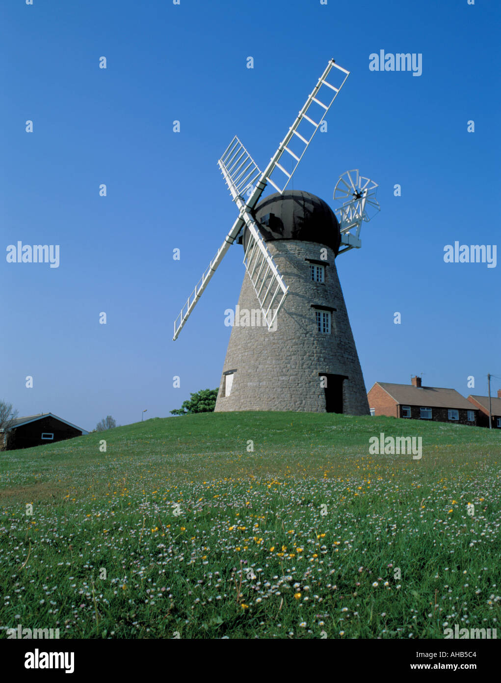 Picturesque Whitburn windmill, Whitburn village, near South Shields ...