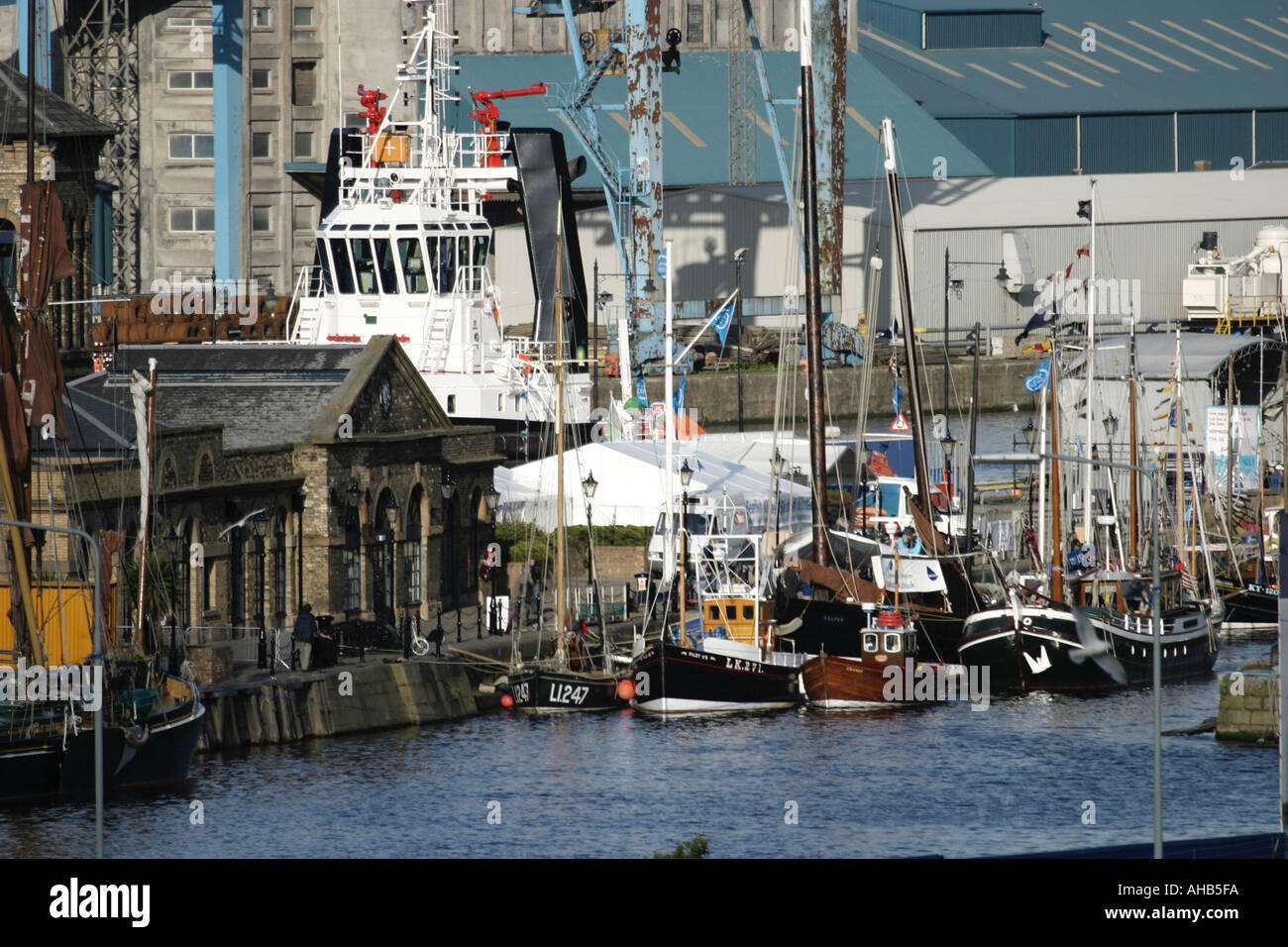 Boats moored at Leith Docks Edinburgh Stock Photo - Alamy