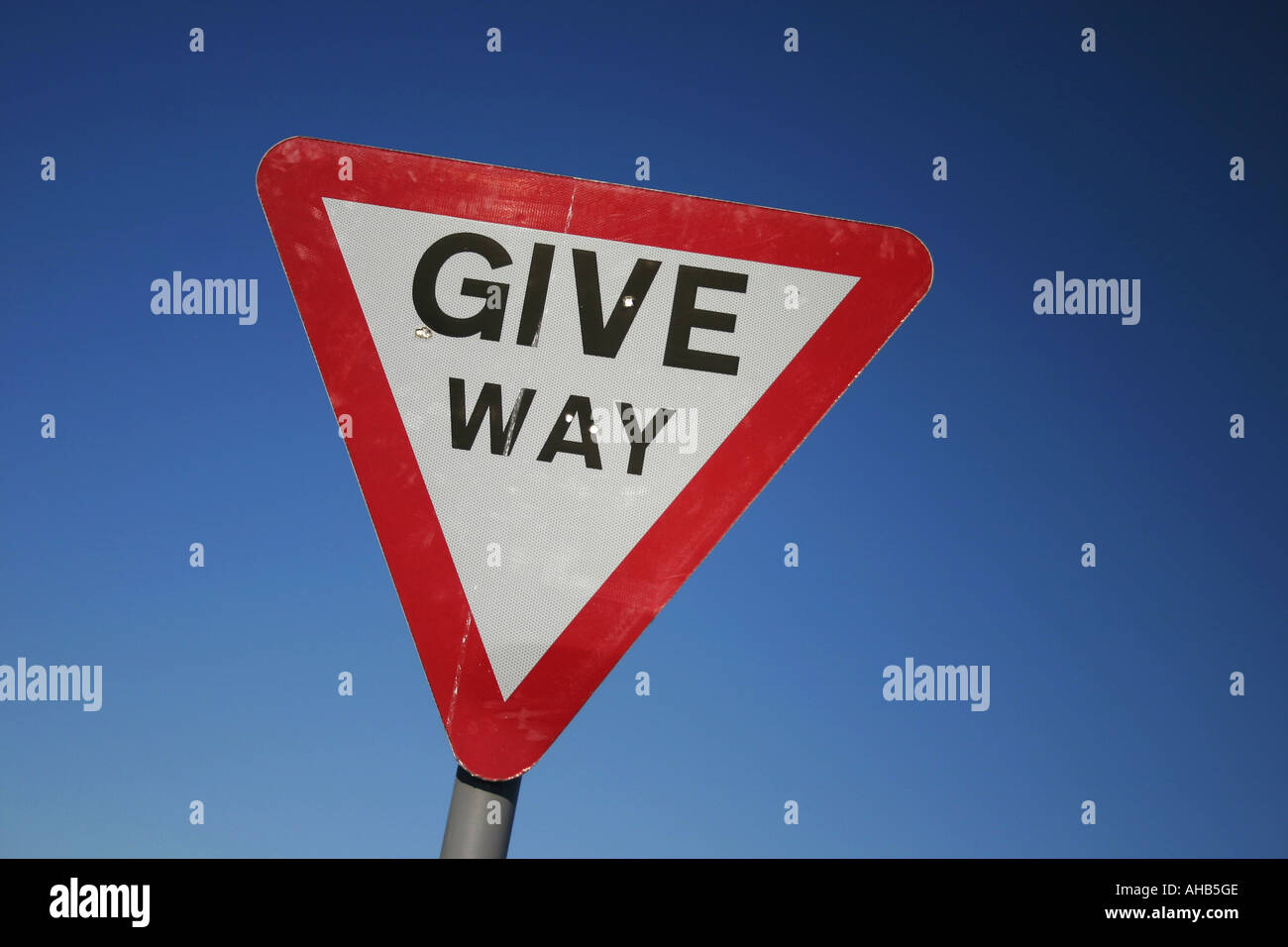 Give Way Sign Northumberland United Kingdom Stock Photo - Alamy
