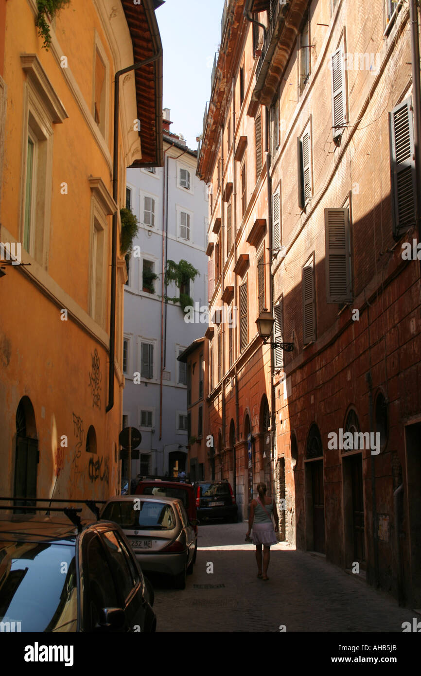 A typical street in Rome Italy Stock Photo - Alamy