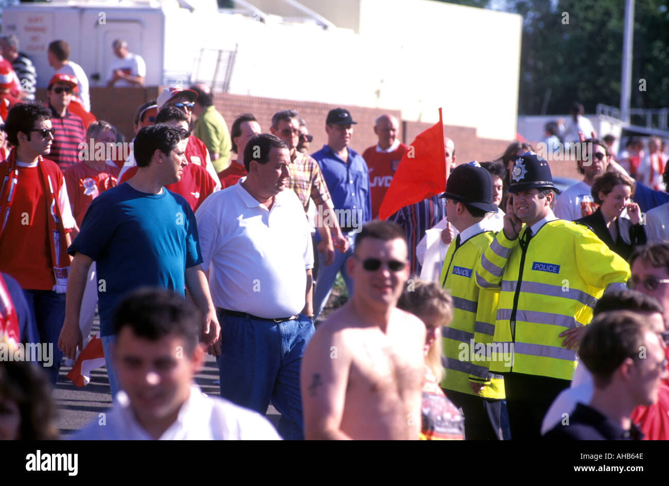 Metropolitan Police on duty at a football match London England UK Stock ...