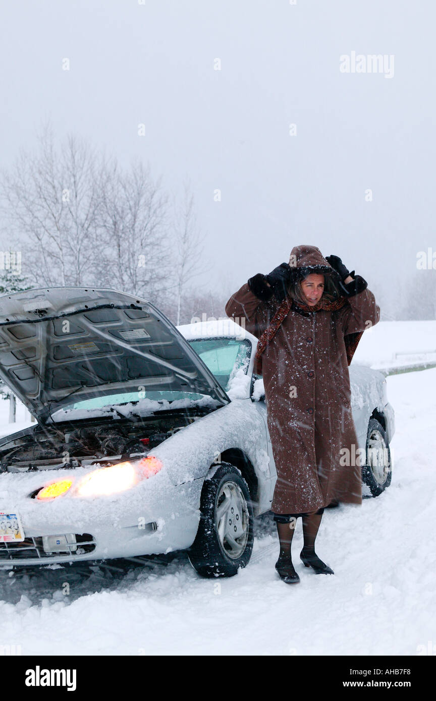 Car stranded during snowstorm hi-res stock photography and images - Alamy