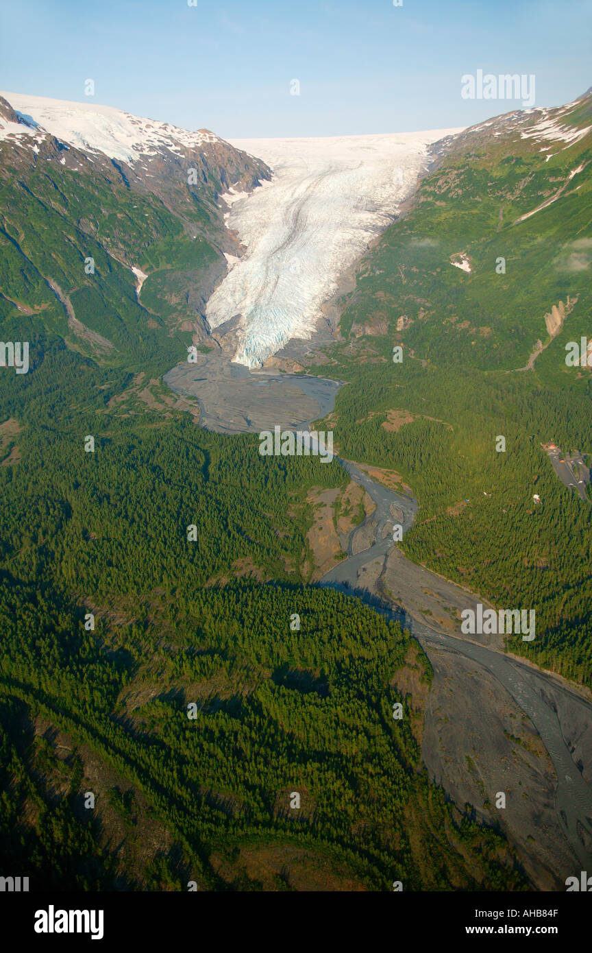 Exit Glacier flowing from the Harding Icefield Kenai Fjords National ...