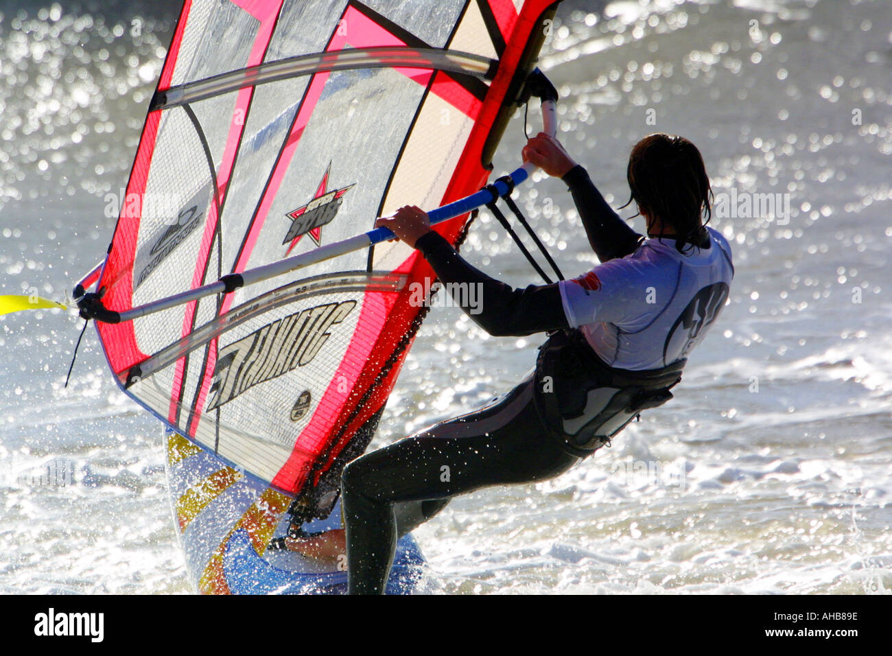 Windsurfing Compton Bay Isle of Wight England UK Stock Photo - Alamy