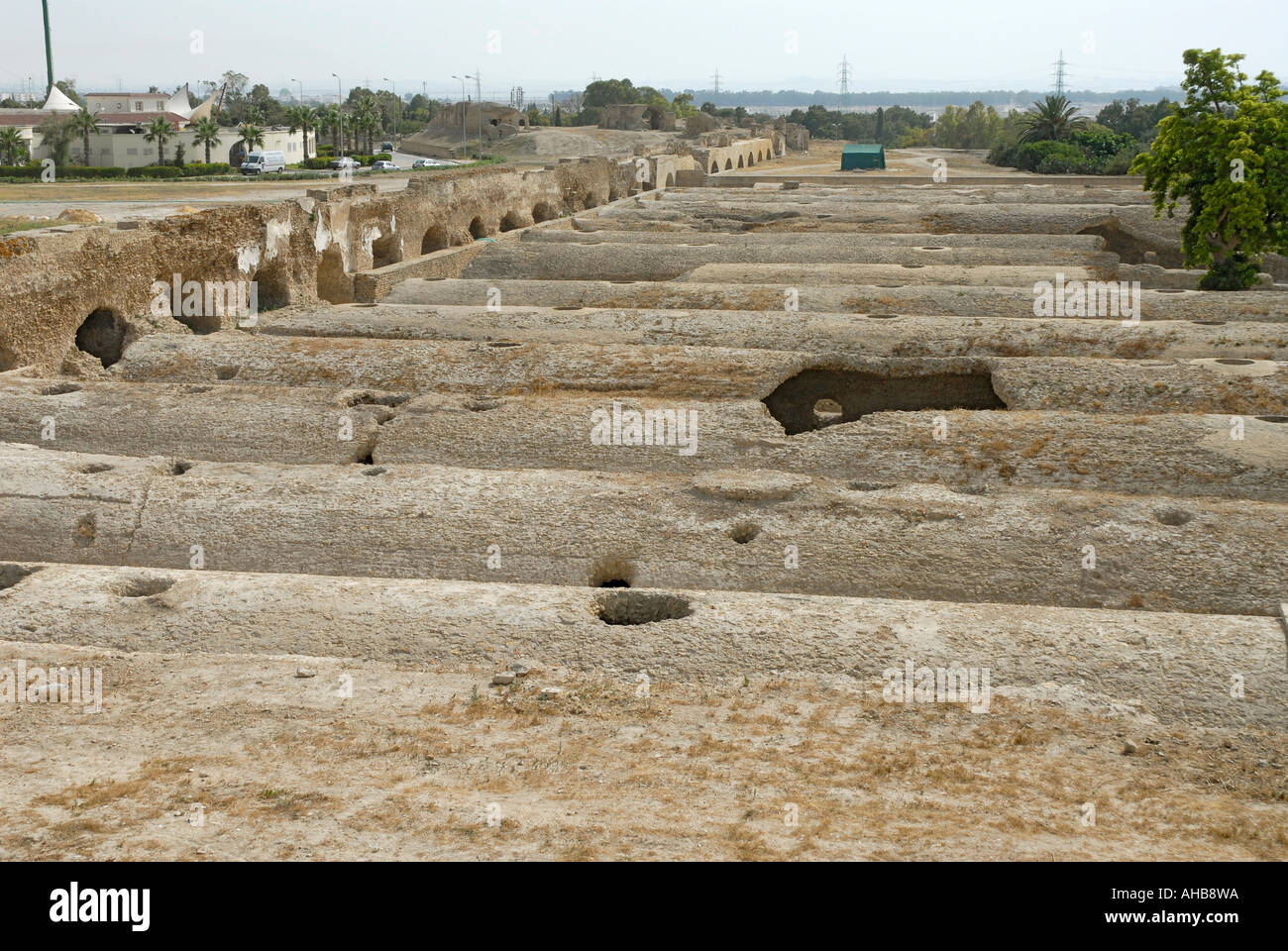 ancient Roman remains at ancient Carthage in northern Tunisia Stock ...