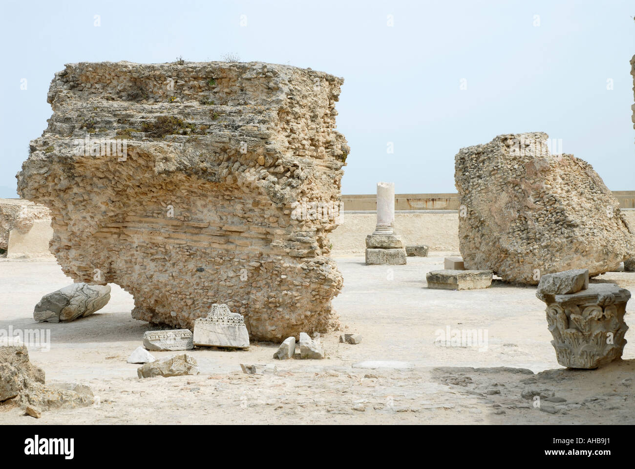 stones and rocks amongst the ruins of the Antonin’s thermal baths in ...