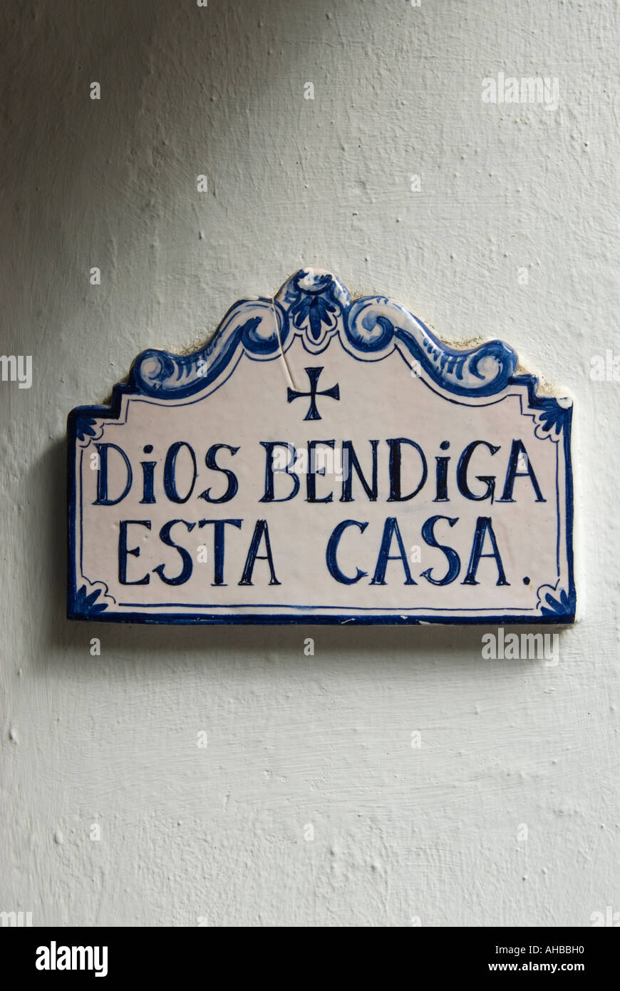 Spanish tile in doorway of house saying God blesses this house Spain ...