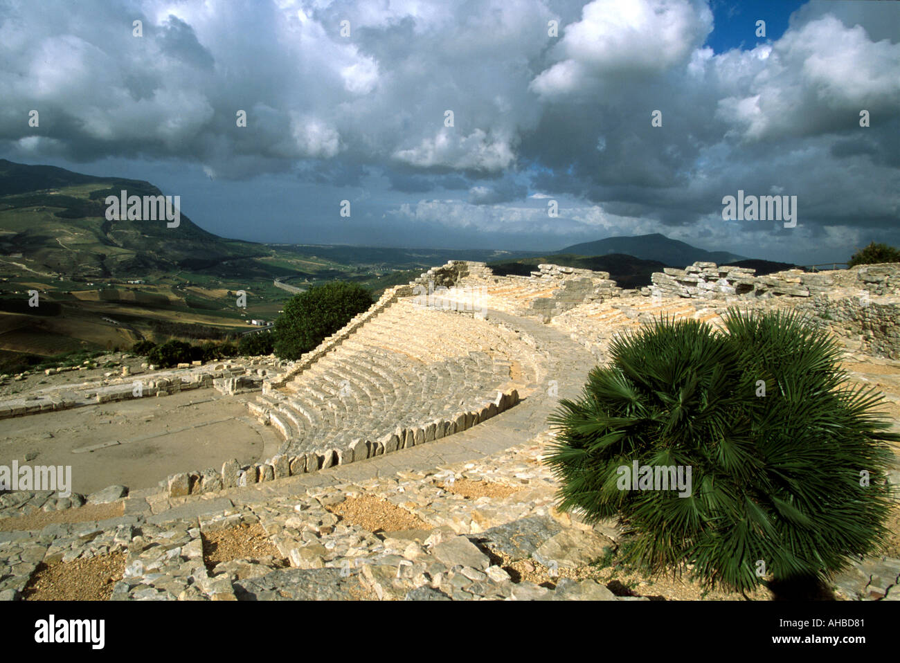 Greek amphitheatre Segesta Sicily Italy Stock Photo - Alamy