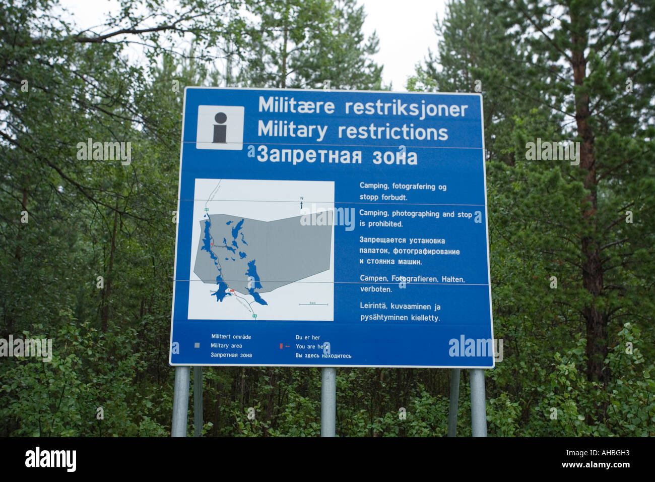 military area sign at Porsangmoen northern Norway Stock Photo - Alamy