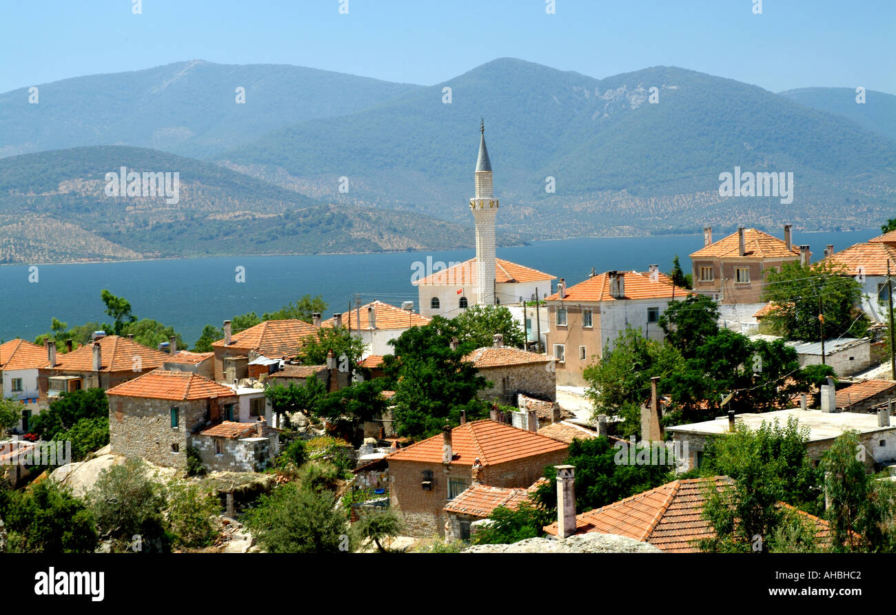 View from the place of the ancient greek Heraclia on the village below ...