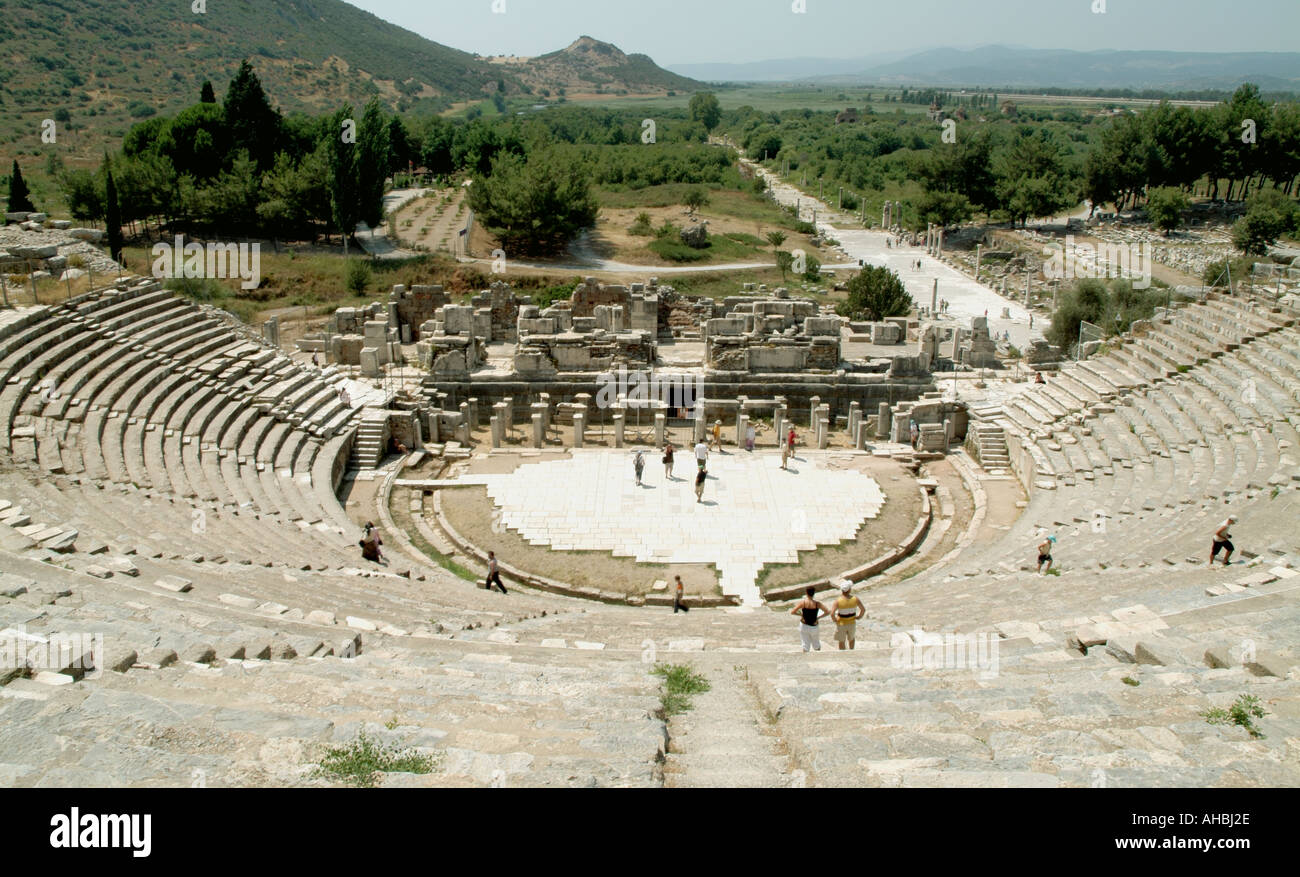 Amphitheatre ancient greek Ephesus Turkey Stock Photo - Alamy