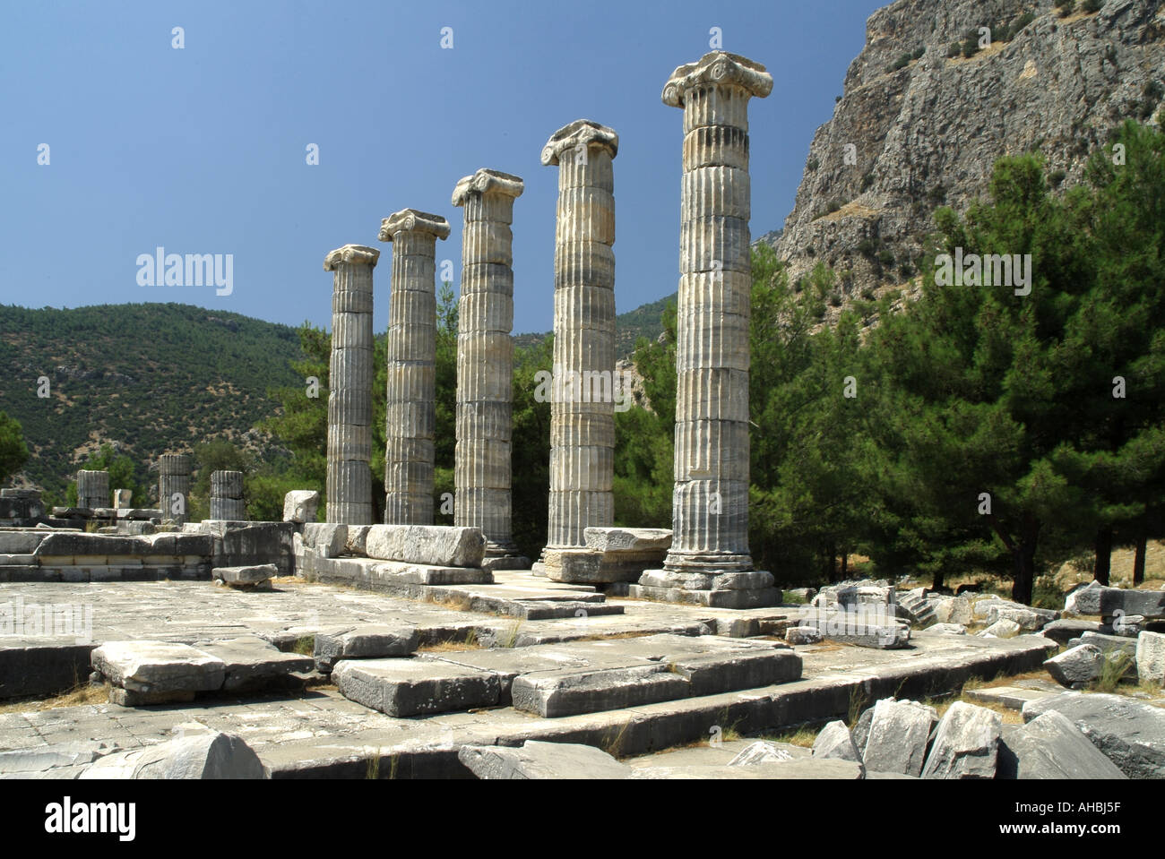 Ancient greek temple of Aphrodite Priene Turkey Stock Photo - Alamy