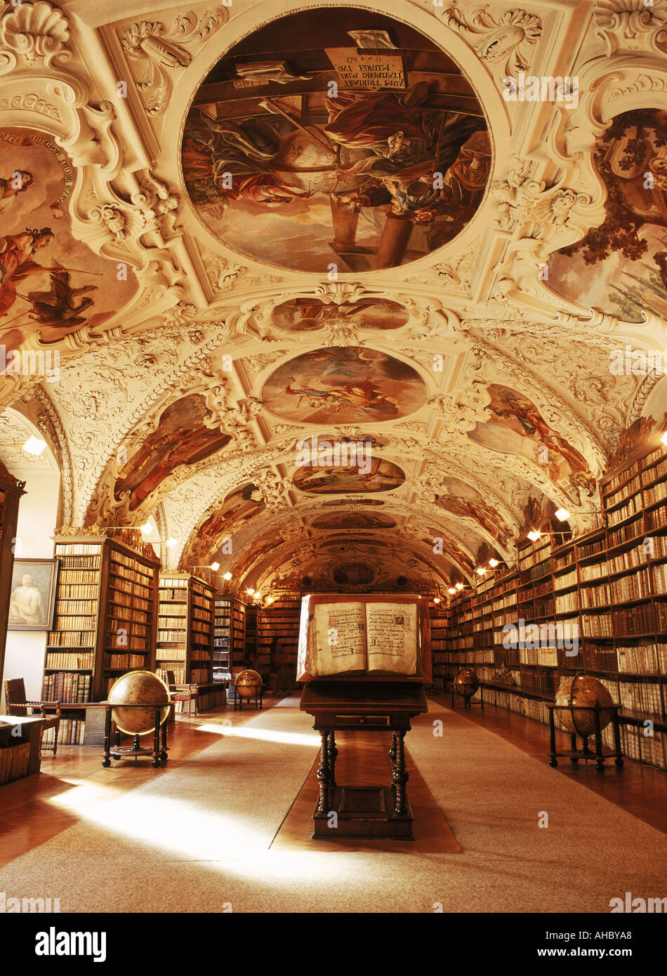 Theological Hall interior at Strahov Library in Prague Czech Republic ...