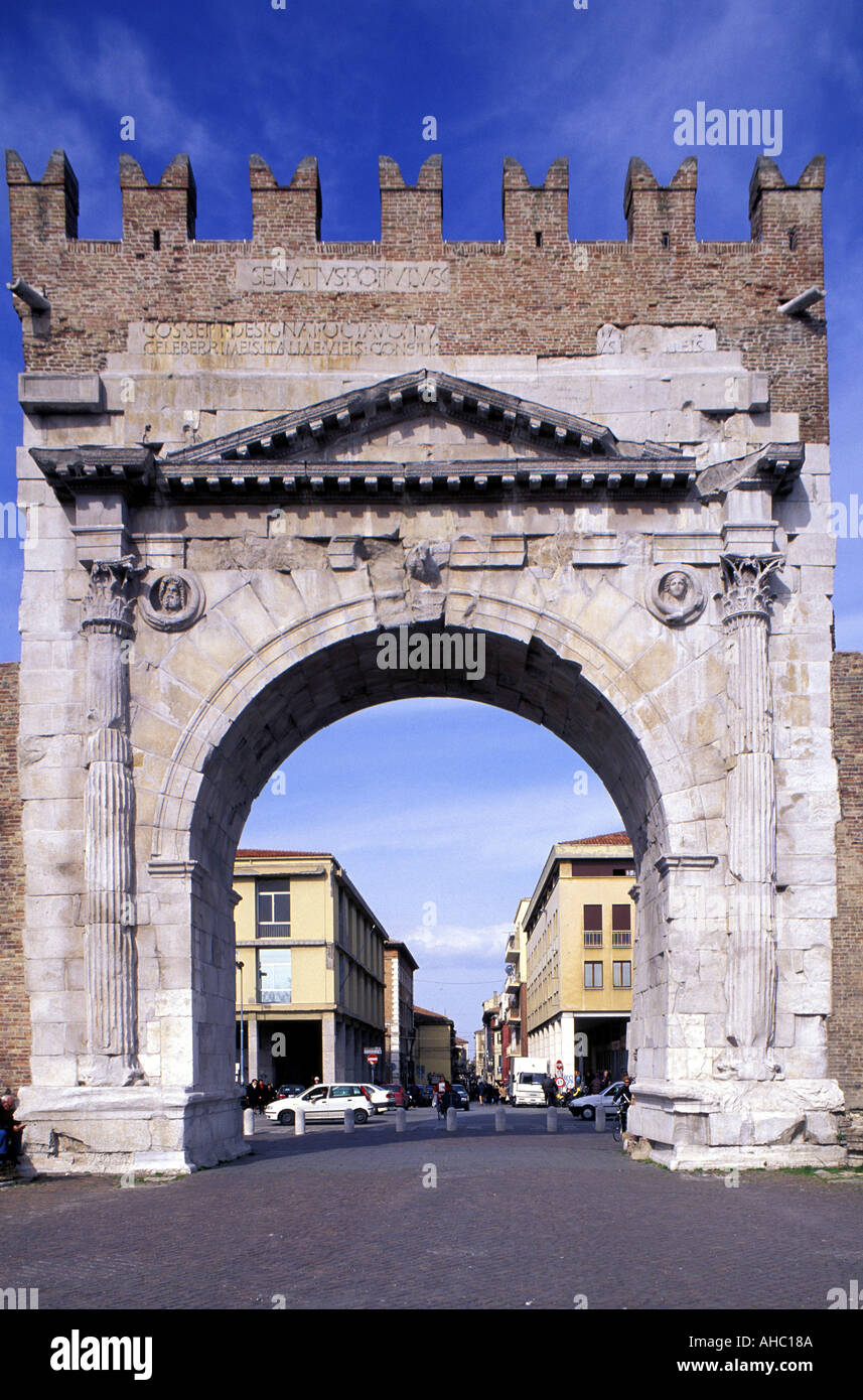 Augustus arch Rimini Emilia Romagna Italy Stock Photo - Alamy
