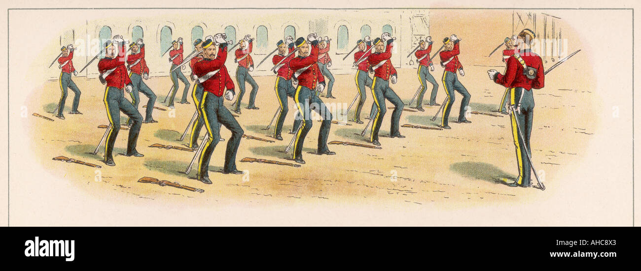SOLDIERS DOING SWORD TRAINING EXERCISES CIRCA 1885. Source Richard ...