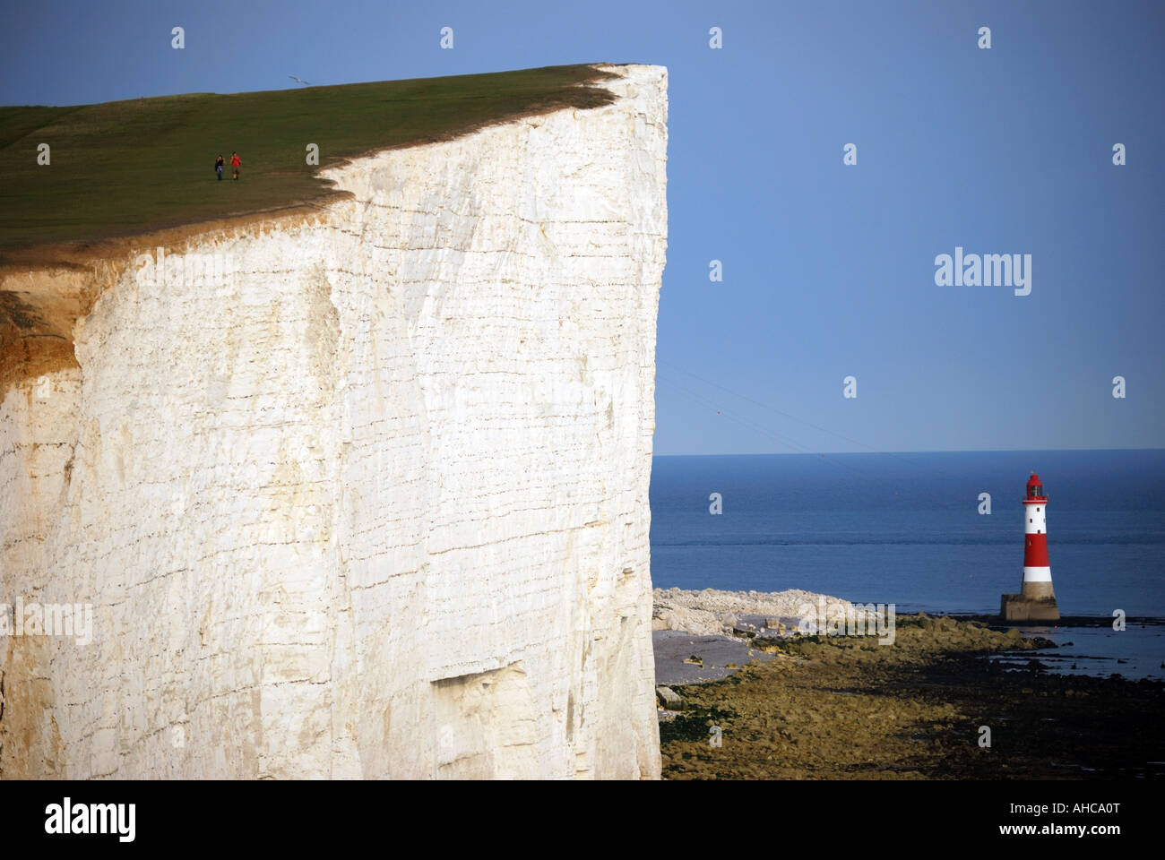 Beachy Head and lighthouse, Beachy Head, East Sussex, England, United ...