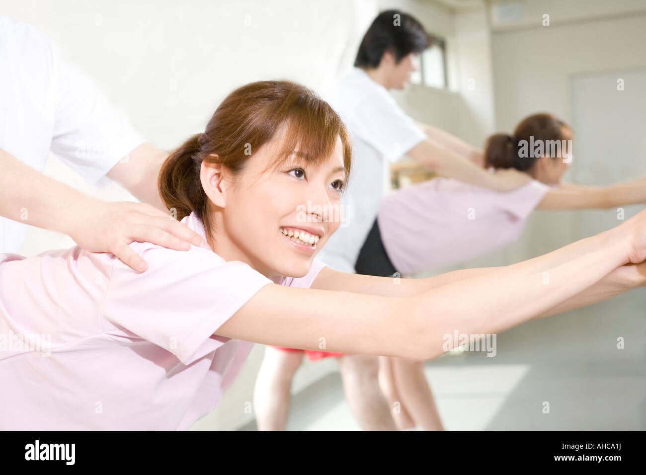 The woman who does stretching Stock Photo - Alamy