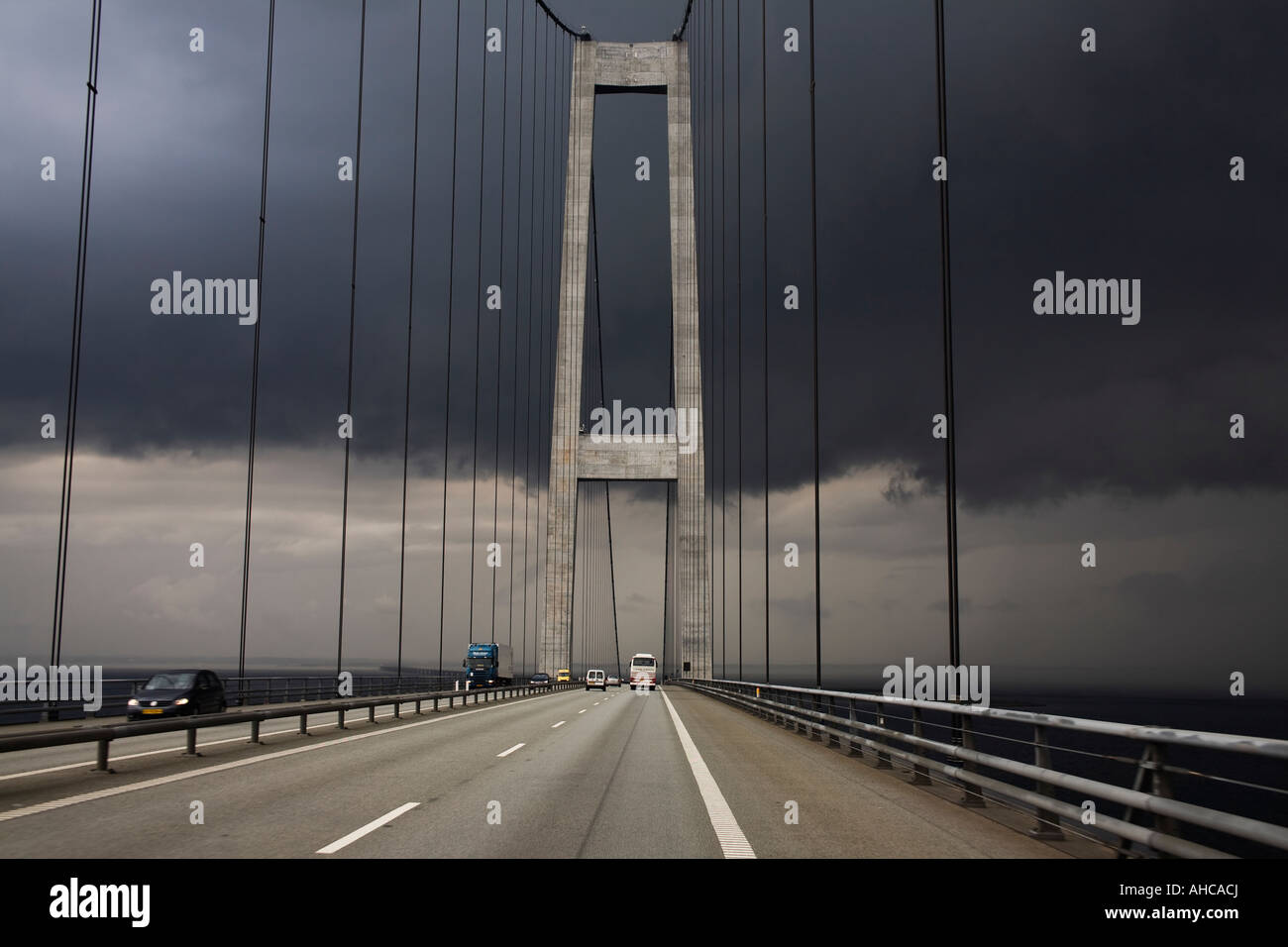 Storebaelt bridge - Great belt - The longest European bridge - Denmark ...