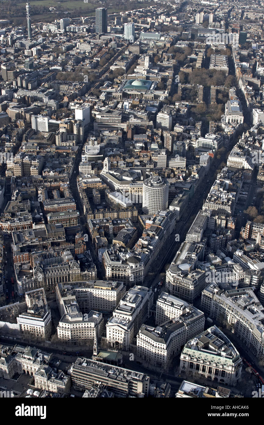 High level oblique aerial view north of Aldwych with CAA building ...