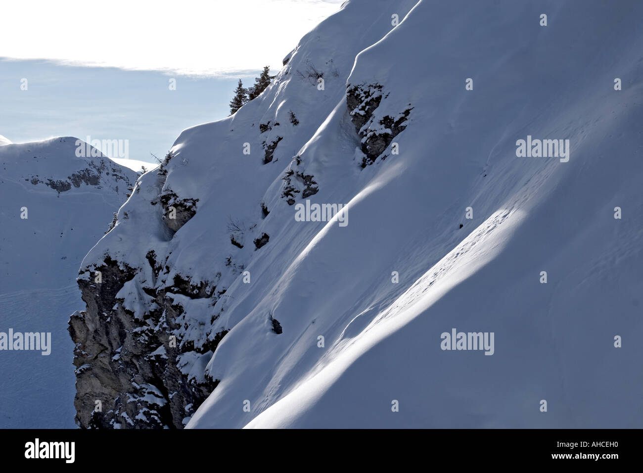 View of snow covered mountains from Pointe de Nyon Stock Photo - Alamy