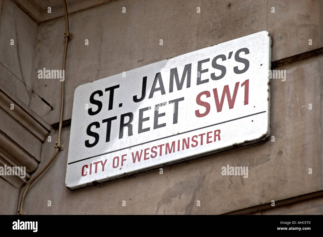 St James s Street Street sign London SW1 England Stock Photo - Alamy