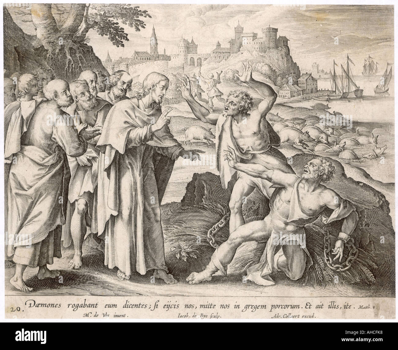 Demons Into Pigs Stock Photo - Alamy