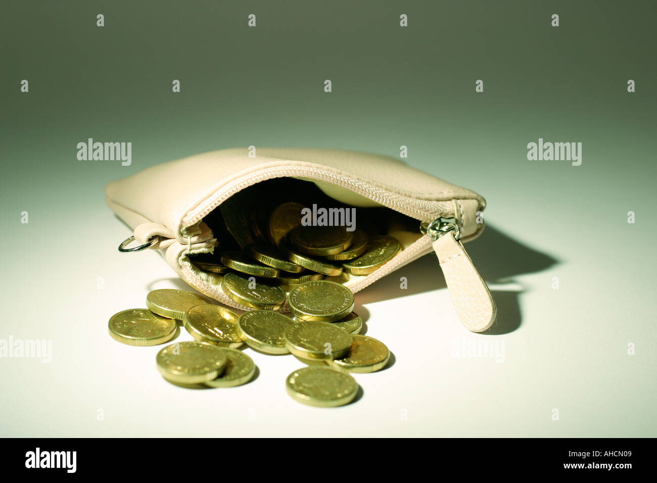 Purse and Coins Stock Photo - Alamy