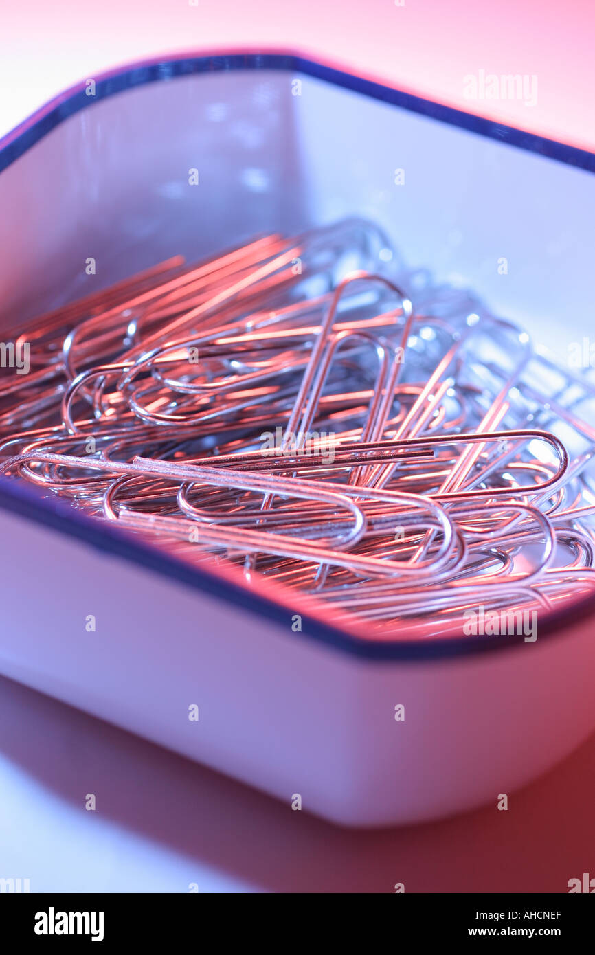 Paper Clips in Box Stock Photo - Alamy