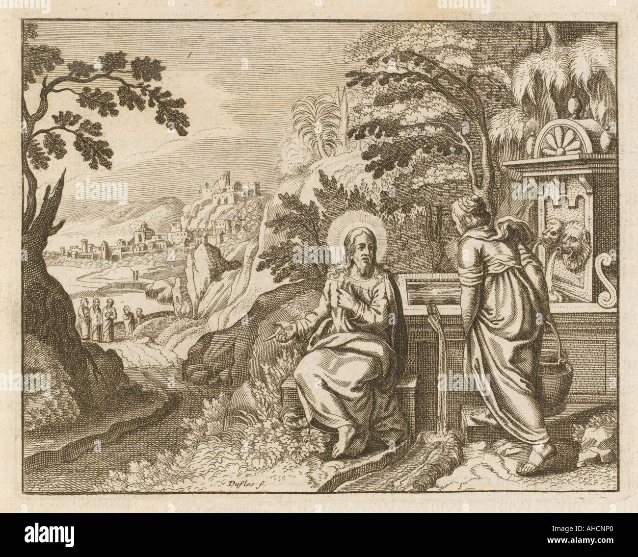 Jesus meets woman at well in samaria hi-res stock photography and ...