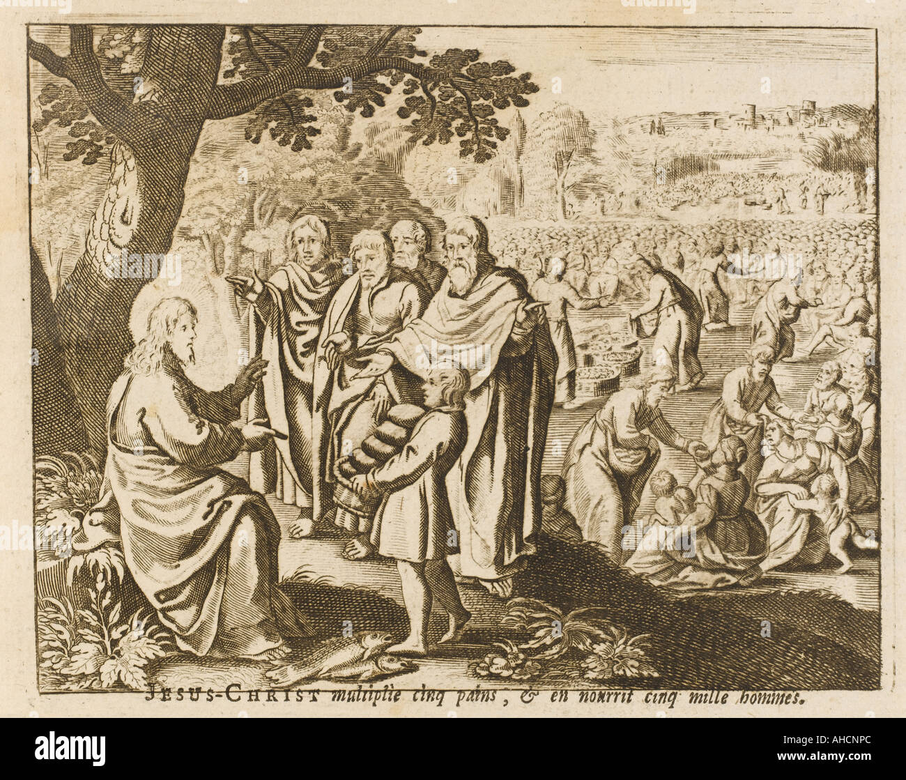 Jesus Feeds Multitude Stock Photo - Alamy