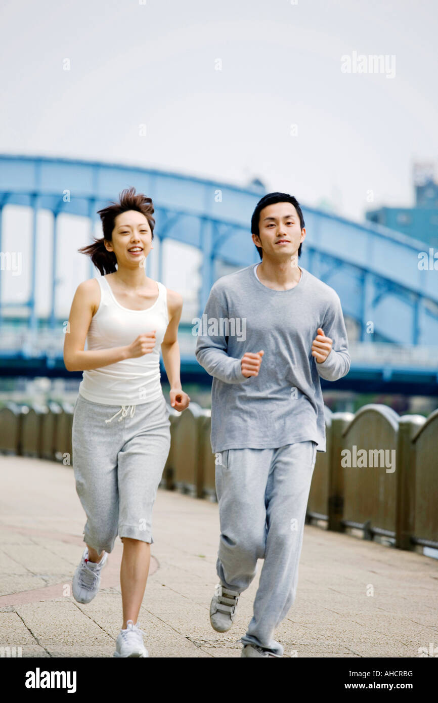 Jogging couple japan hi-res stock photography and images - Alamy