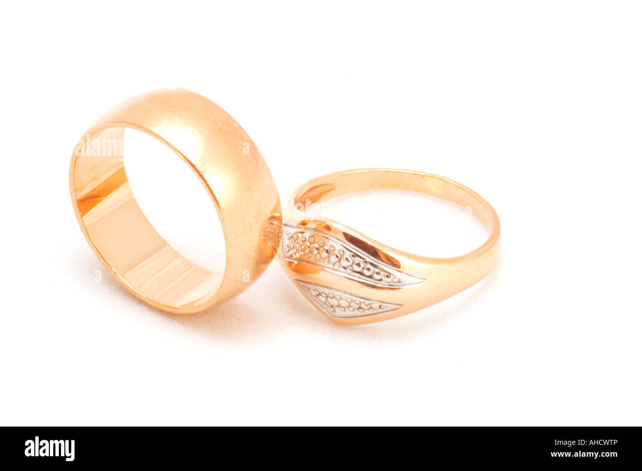 series object on white golden ring Stock Photo - Alamy